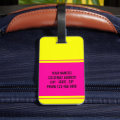Monogrammed Bright Neon Yellow Luggage Tag | Zazzle