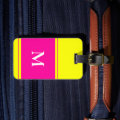 Monogrammed Bright Neon Yellow Luggage Tag | Zazzle