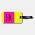 Monogrammed Bright Neon Yellow Luggage Tag | Zazzle