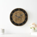 Monogrammed Cheetah Print and Stiletto Large Clock | Zazzle