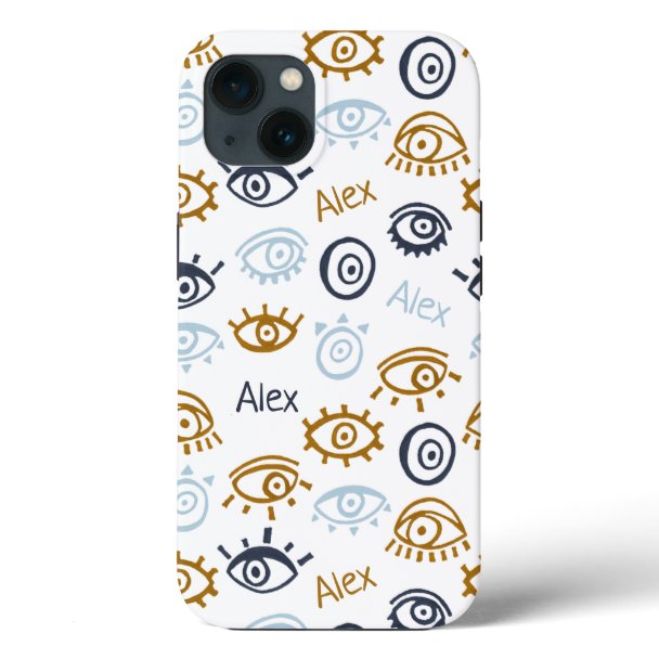 Evil Eye Pattern Fabric | Zazzle