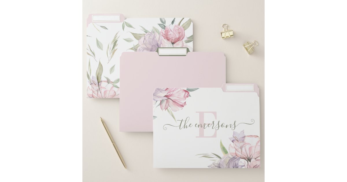 Monogrammed File Folders | Zazzle