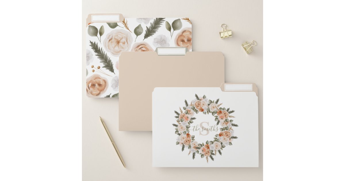 Monogrammed File Folders | Zazzle