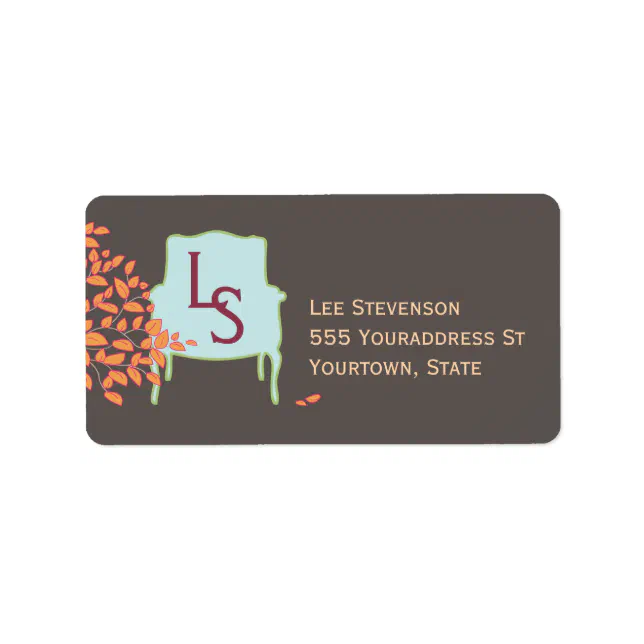Monogrammed French Chair Address Labels | Zazzle
