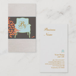 Monogrammed French Chair Business Card | Zazzle