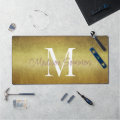 Monogrammed Gold Metallic Gradient Desk Mat | Zazzle
