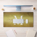 Monogrammed Gold Metallic Gradient Desk Mat | Zazzle