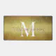 Monogrammed Gold Metallic Gradient Desk Mat | Zazzle