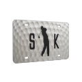 Monogrammed Golf Ball and Golfer License Plate | Zazzle