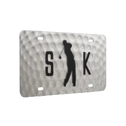 Monogrammed Golf Ball and Golfer License Plate | Zazzle