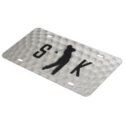 Monogrammed Golf Ball and Golfer License Plate | Zazzle