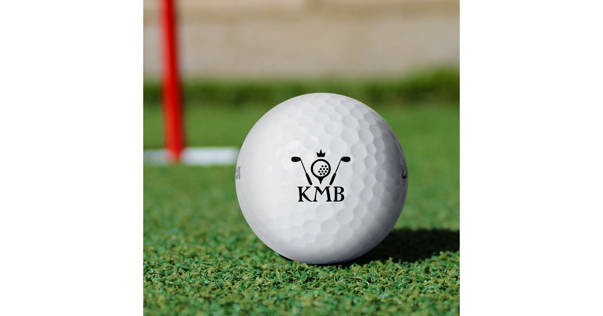 Monogrammed Golf Clubs and Crown Logo Custom Golf Balls | Zazzle