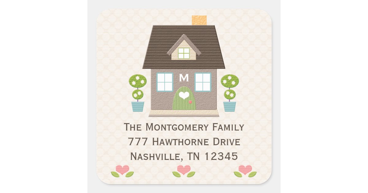 Monogrammed Home Address Stickers | Zazzle