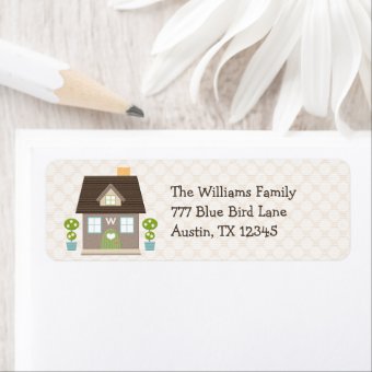 Monogrammed House Return Address Labels | Zazzle