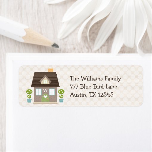 Monogrammed House Return Address Labels | Zazzle