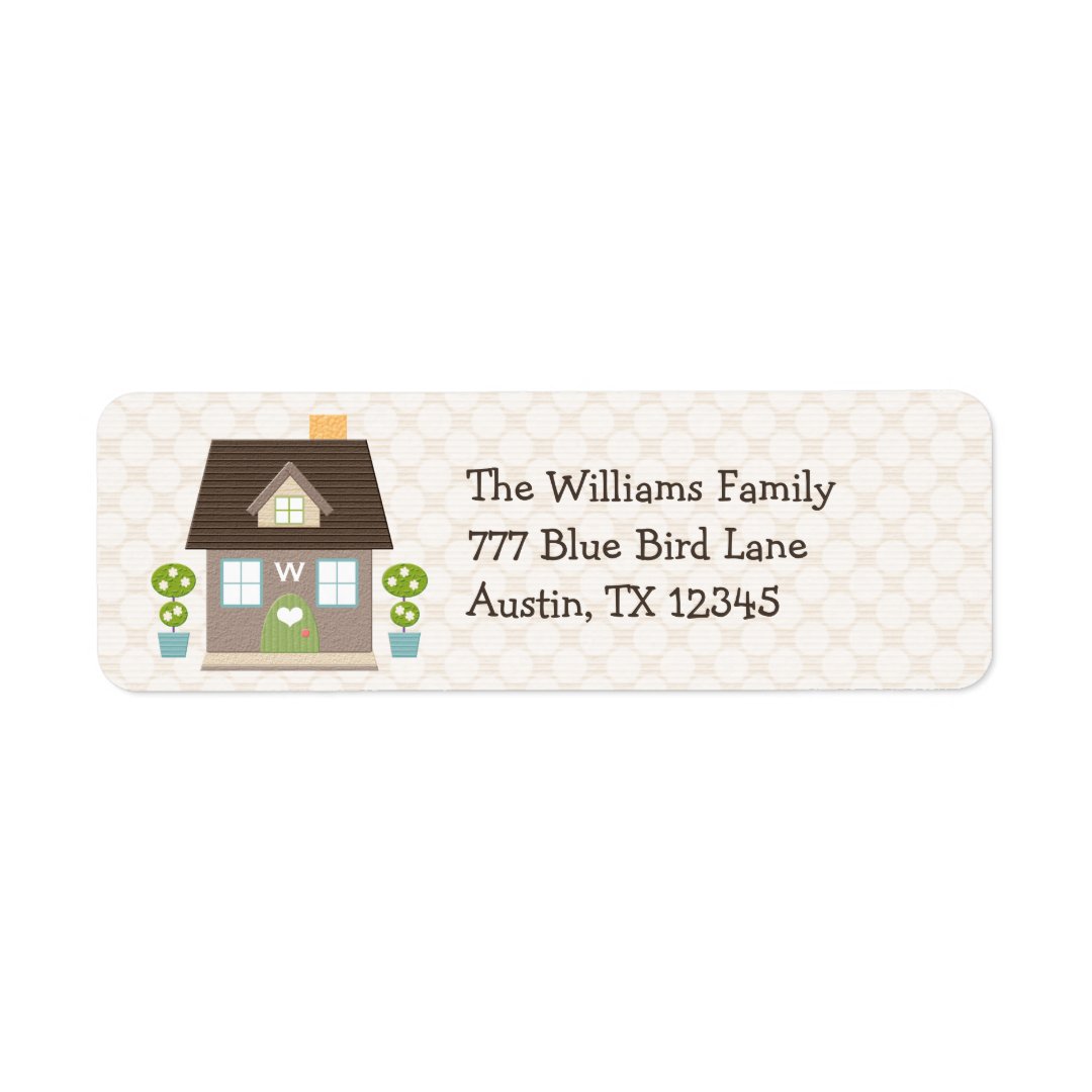 Monogrammed House Return Address Labels | Zazzle