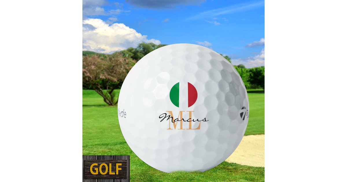 Monogrammed Italian Flag & Italy Golf Balls | Zazzle