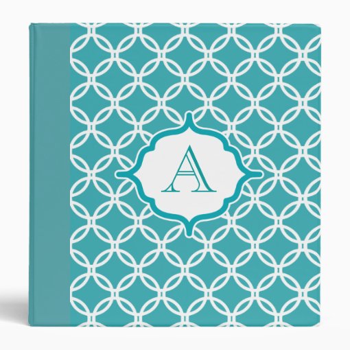 Monogrammed Lace Teal Binder | Zazzle
