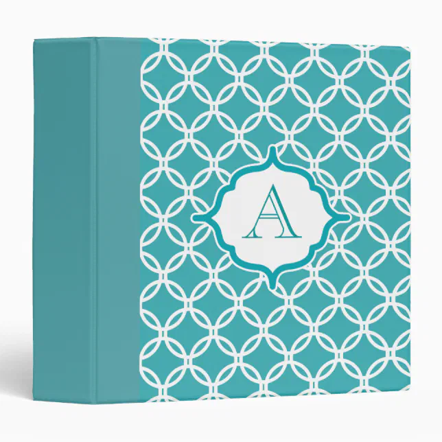 Monogrammed Lace Teal Binder | Zazzle