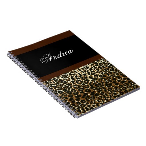 Monogrammed Leopard print notebook | Zazzle