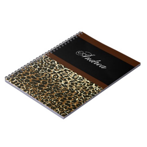Monogrammed Leopard print notebook | Zazzle