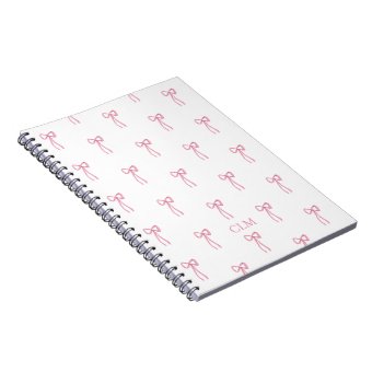 Monogrammed Little Bow Pink Notebook | Zazzle