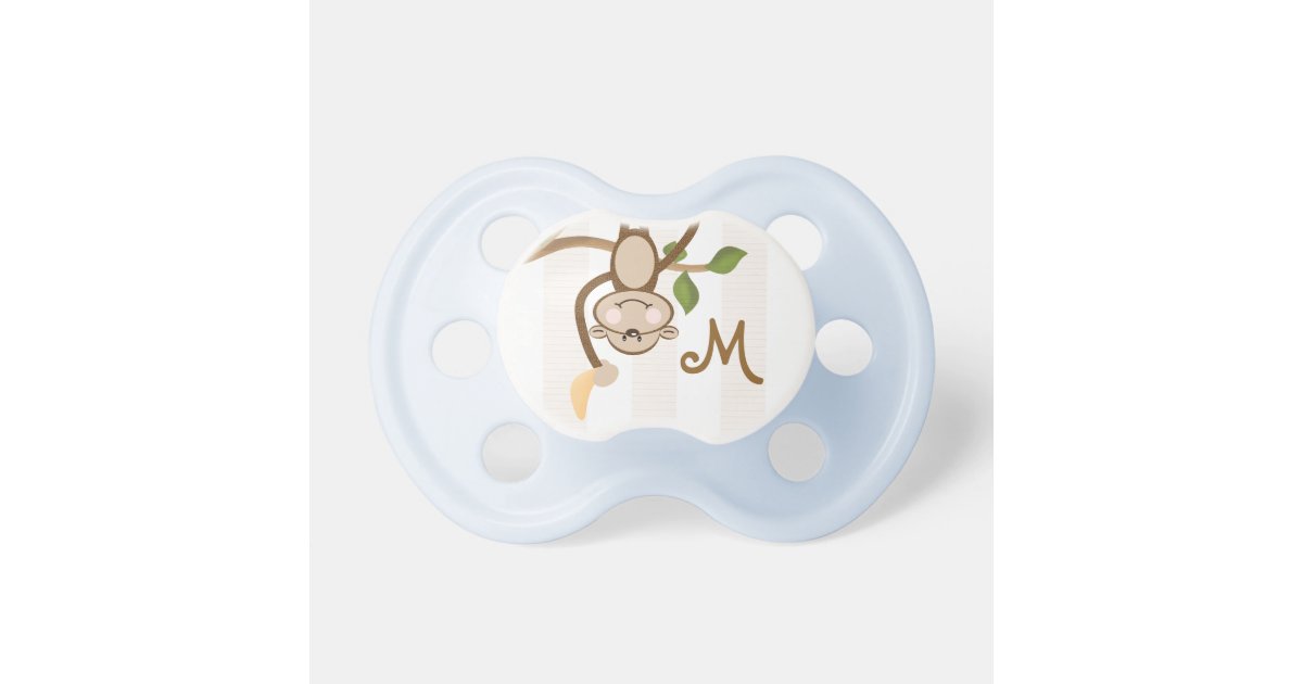 Monogrammed Monkey Pacifier | Zazzle