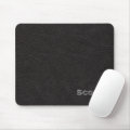 Monogrammed Name | Executive Black Leather Look Mouse Pad | Zazzle