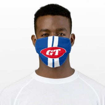 Monogrammed name face mask with racing stripes | Zazzle