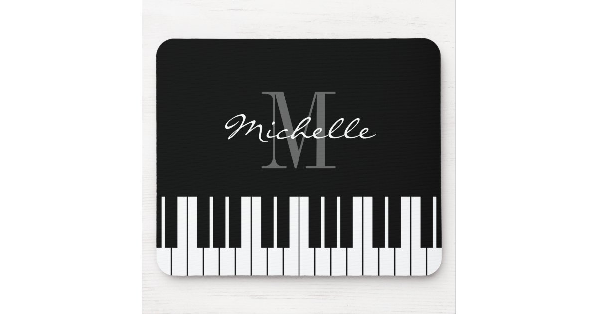 Monogrammed piano keys mouse pad for pianist | Zazzle