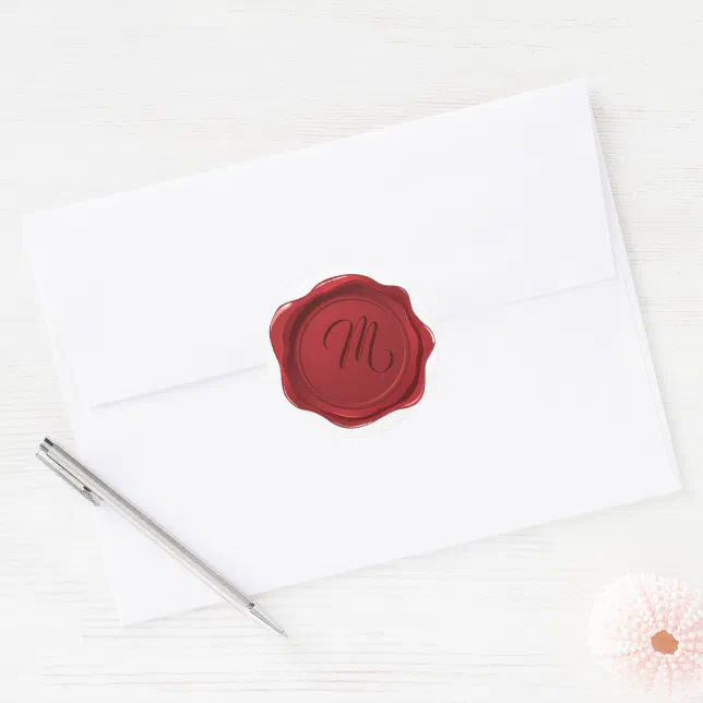 Monogrammed Red Wax Seal | Zazzle