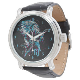 Monogrammed Rock On Heavy Metal Watch | Zazzle