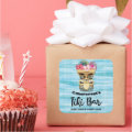 Monogrammed Tiki Bar Square Sticker | Zazzle