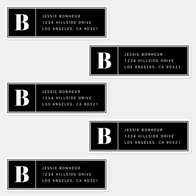 Monogrammed Waterproof Labels | Address or Info | Zazzle