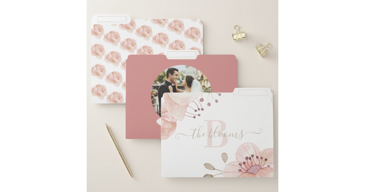 Monogrammed Wedding File Folders | Zazzle