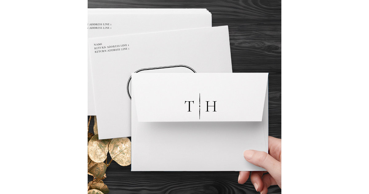 Monogrammed White Wedding Invitation Envelope | Zazzle