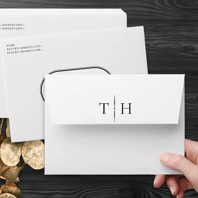 Monogrammed White Wedding Invitation Envelope | Zazzle