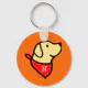 Monogrammed Yellow Lab & Scarf Cartoon Keychain | Zazzle