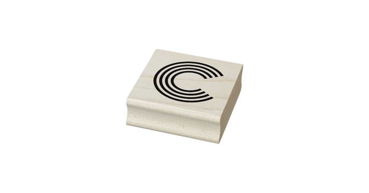 Monoton Letter C Rubber Stamp | Zazzle