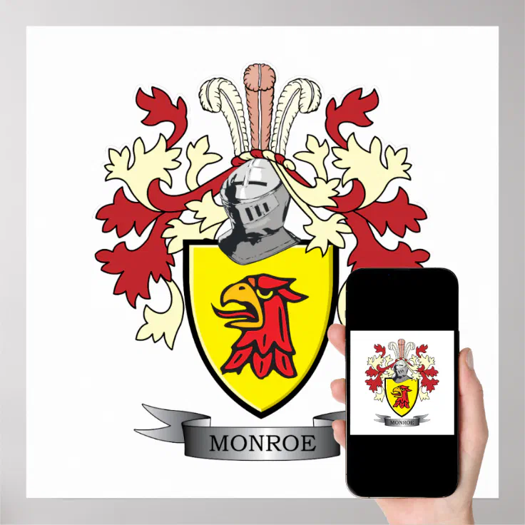 Monroe Family Crest Coat of Arms Poster | Zazzle