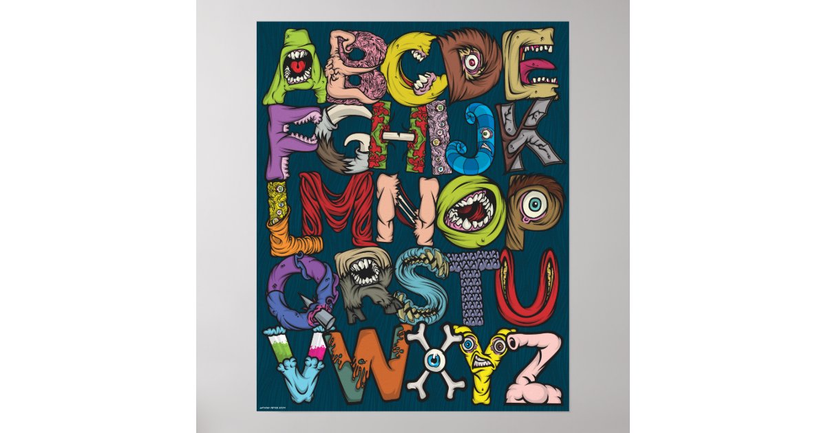 Monster Alphabet Poster | Zazzle
