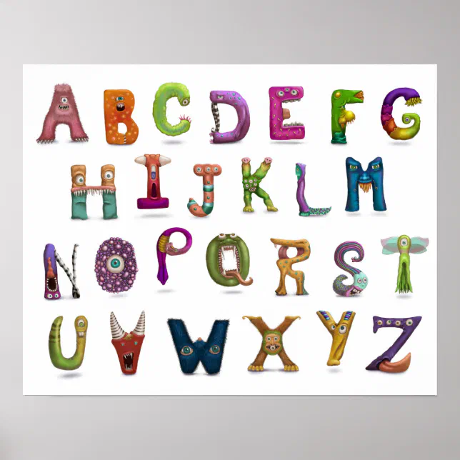 Monster Alphabet Poster | Zazzle