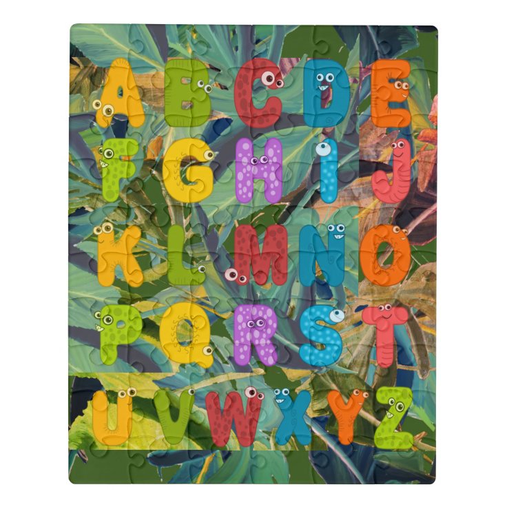 Monster Animal Alphabet Letters Jigsaw Puzzle | Zazzle