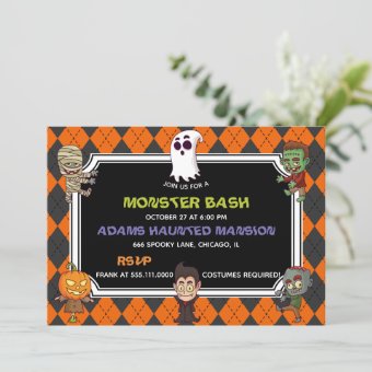 Monster Bash Halloween Party Invitation | Zazzle