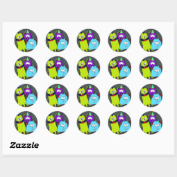 Monster Bash Round Stickers | Zazzle