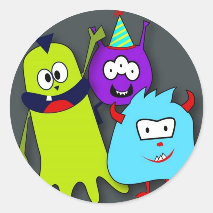 Monster Bash Round Stickers | Zazzle