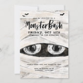 Monster Bash Spooky Wrapped Mummy Halloween Party Invitation | Zazzle