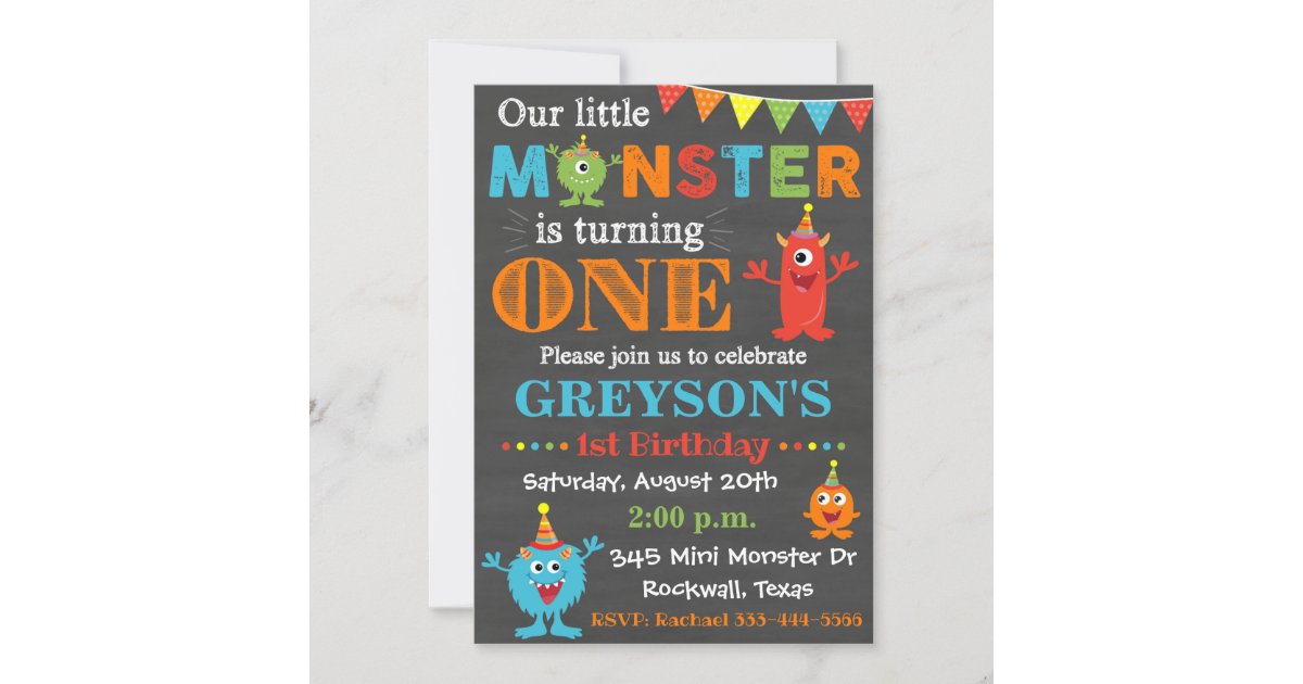 Monster Birthday Invitation | Monster Invitation | Zazzle