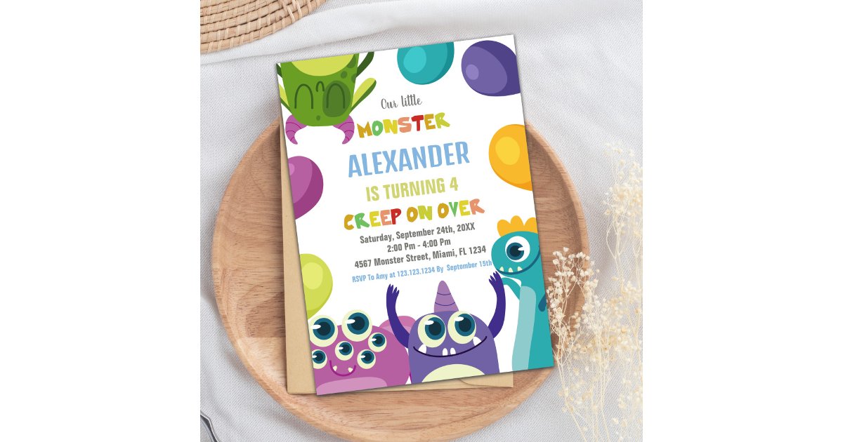 Monster Birthday Invitations, Monsters Invitation | Zazzle