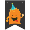 Monster Birthday Party Bunting Flags | Zazzle